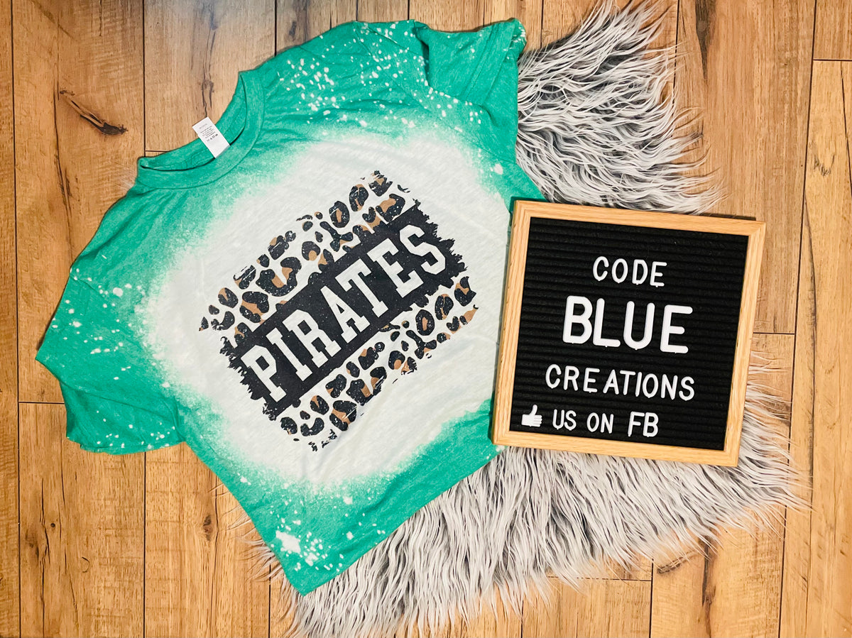 Leopard Pirates Bleached T – Code Blue Creations